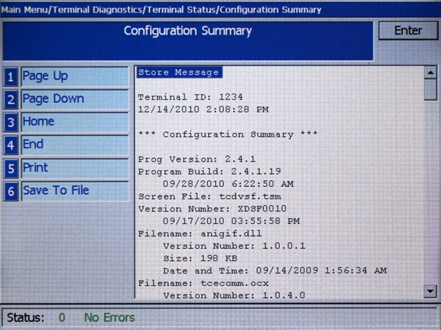 Registry Configuration Summary