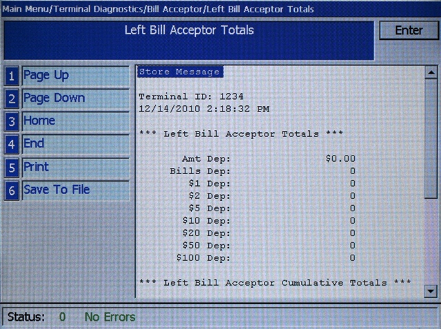 Totals - Bill Acceptor step 2