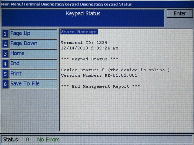 Device Status - Keypad